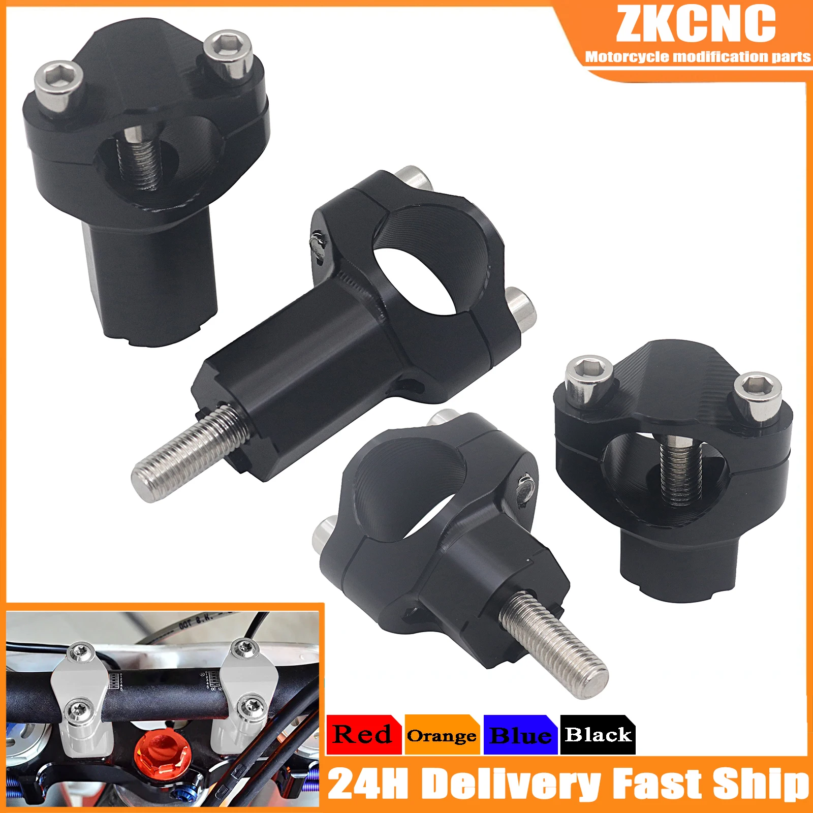 Motorcycle-CNC-28MM-Handlebar-Risers-Bar-Mount-Clamp-For-KTM-690-790 ...