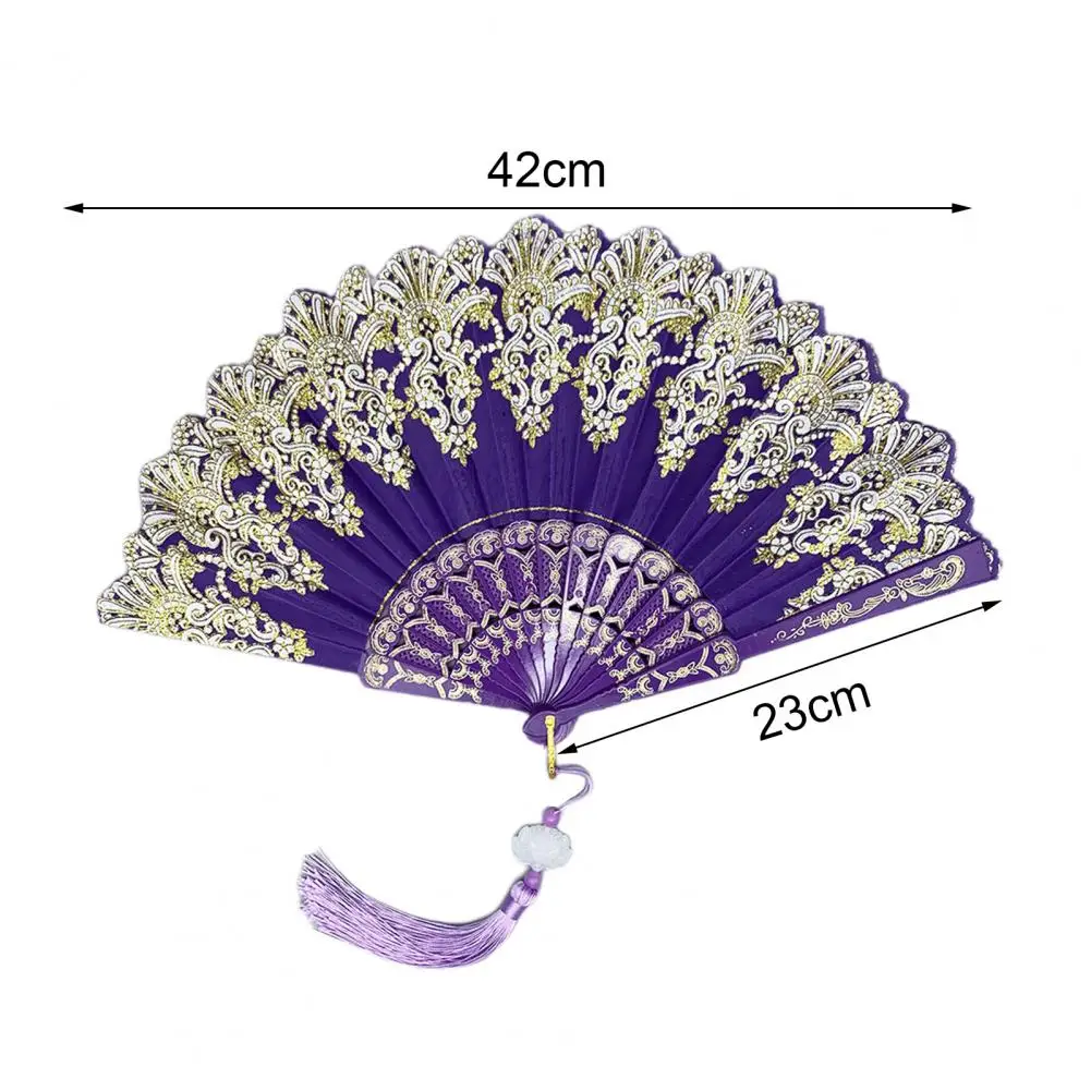 Dance-Performance-Fan-Chinese-Style-Folding-Fan-with-Tassel-Elegant ...