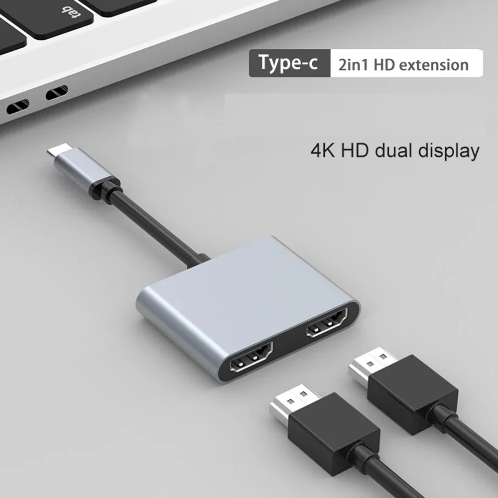 2-Port-USB-C-Hub-4K-60Hz-Dual-Screen-Expansion-USB-Expander-For-Laptop ...
