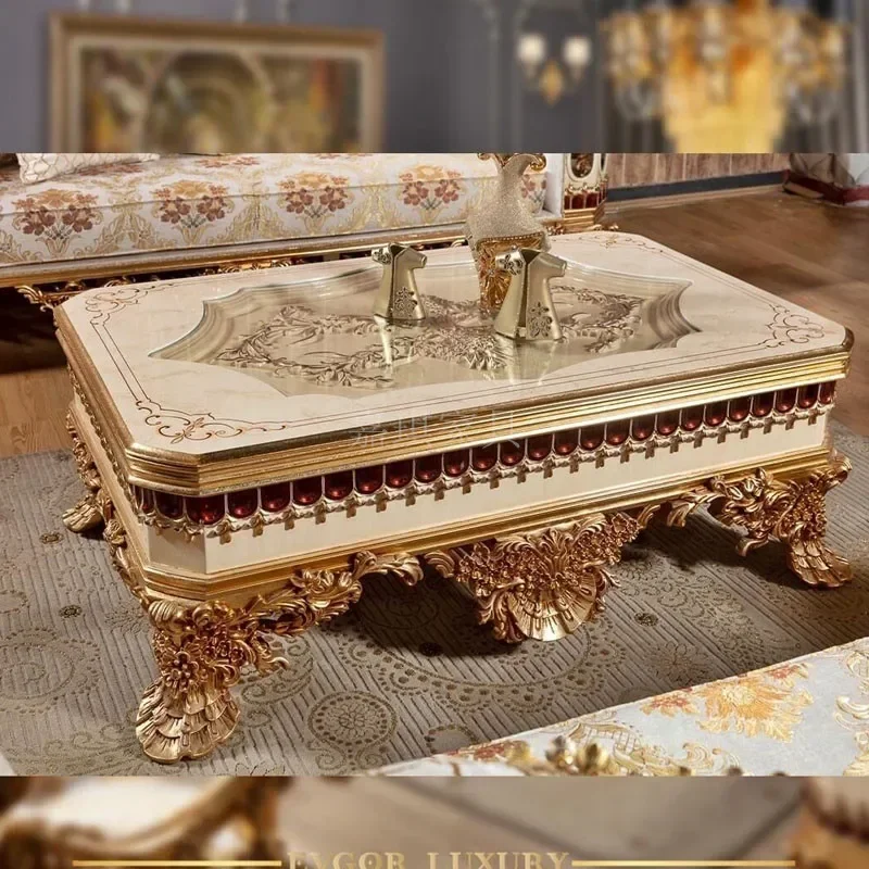 Custom-made European-style villa sofa, carved solid wood, retro-made ...