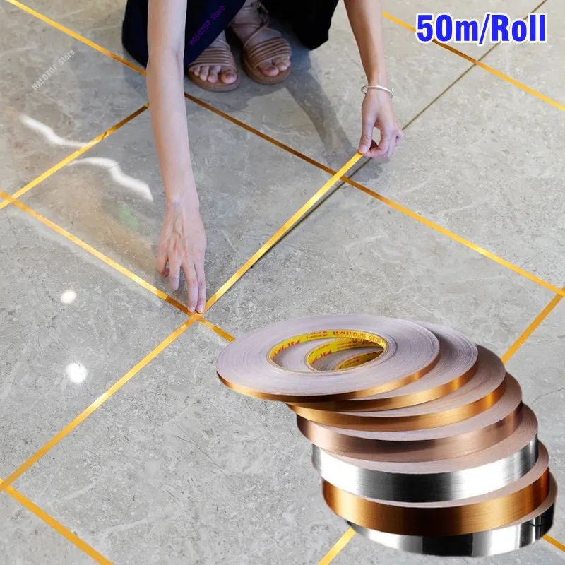 50M Mildewproof Ceramic Tile Gap Tape Self-Adhesive Floor Wall Stickers ...