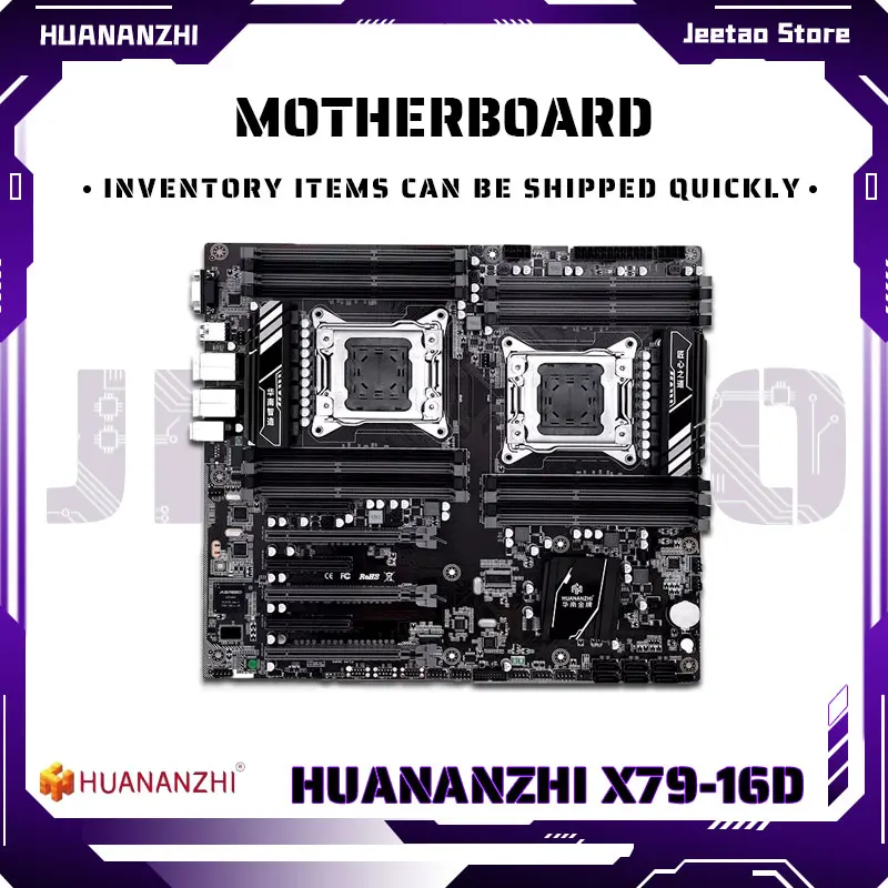 Huananzhi X79-16d Dual Cpu Motherboard Supports Lga 2011 Reg Ecc Ddr3 ...