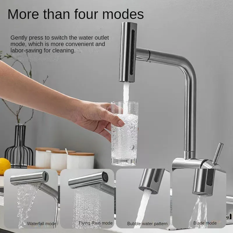 360-Swivel-Waterfall-Faucet-Extension-Adapter-Sprayer-4-Modes-for ...