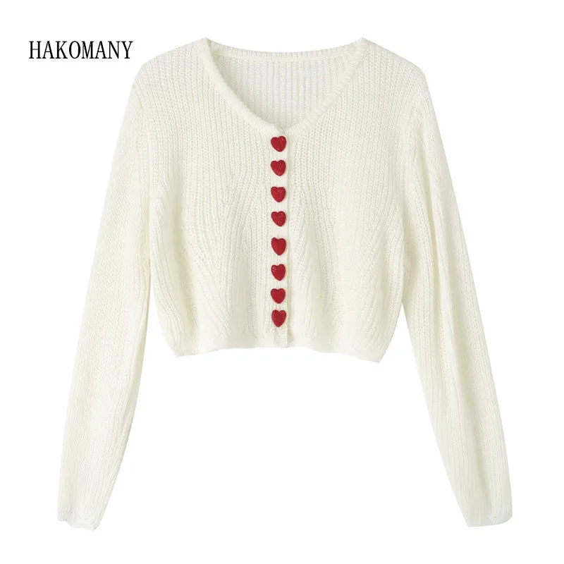 2023-Woman-Full-Sleeve-Sweater-Red-Heart-Buttons-Knitwear-Jumper-Autumn-White-Black-Color-Rib ...