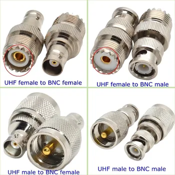 1Pcs SO239 PL259 UHF Male Female To BNC Male Female Connector Q9 BNC To UHF PL259 SO239 Right ...