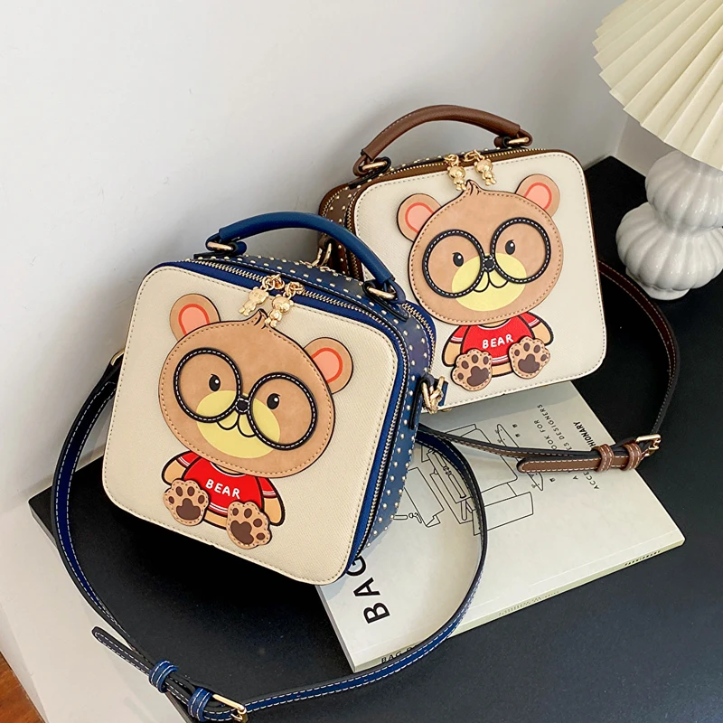 BeiBaoBao-Brand-Square-Box-Women-s-Shoulder-Bag-Cute-Bear-Applique ...