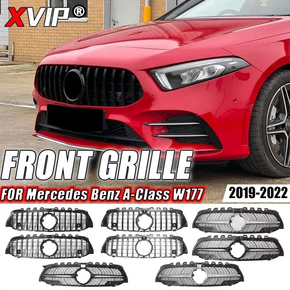 XVIP-Chrome-Diamonds-Style-Bumper-Grille-For-Mercedes-Benz-A-Class-W177 ...