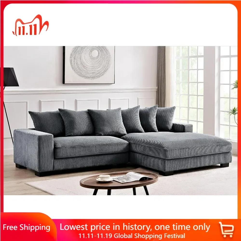 Oversized-Two-Piece-Sectional-Couches-for-Living-Room-L-Shaped-Sofa ...