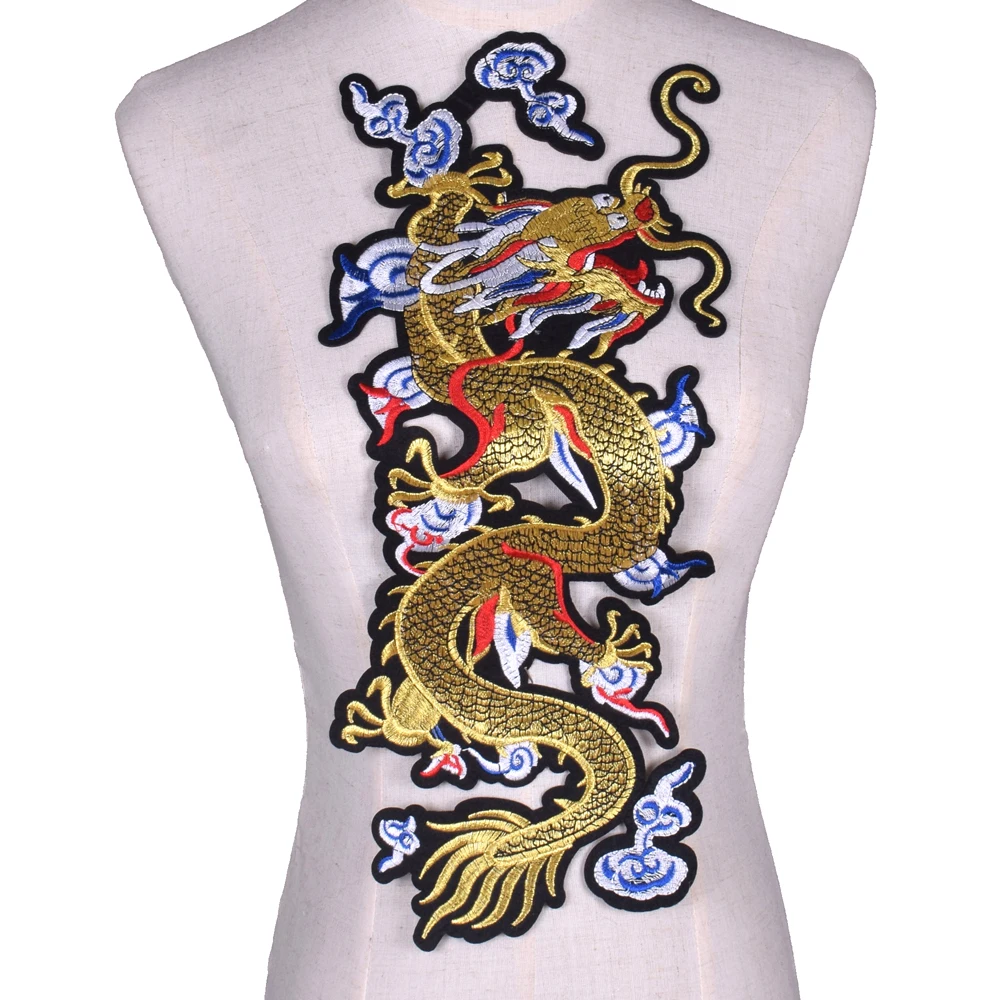 1Pc-Gold-Embroidery-Dragon-Patch-Costume-Iron-On-Clothes-Decoration ...