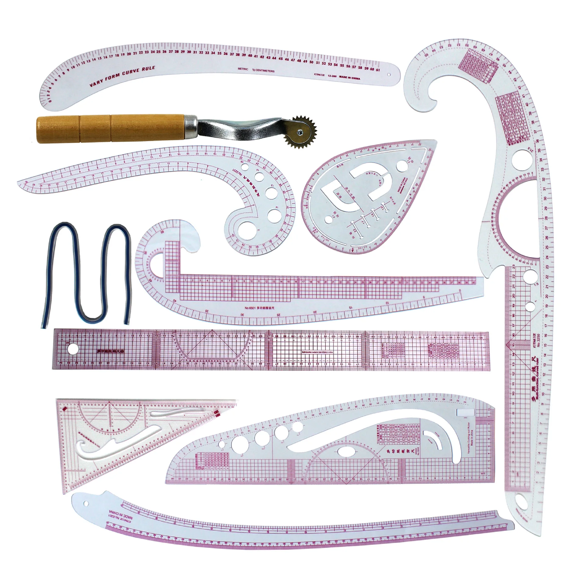 Multifunction-Patchwork-Ruler-Bend-Ruler-Plastic-French-Curve-Sewing ...