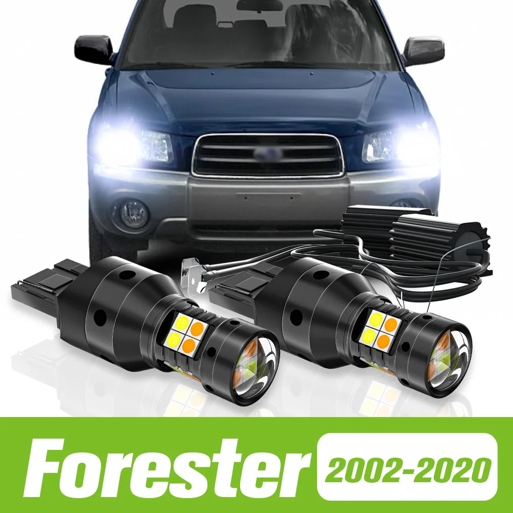 2pcs For Subaru Forester 2002 2020 Dual Mode LED Turn Signal+Daytime ...