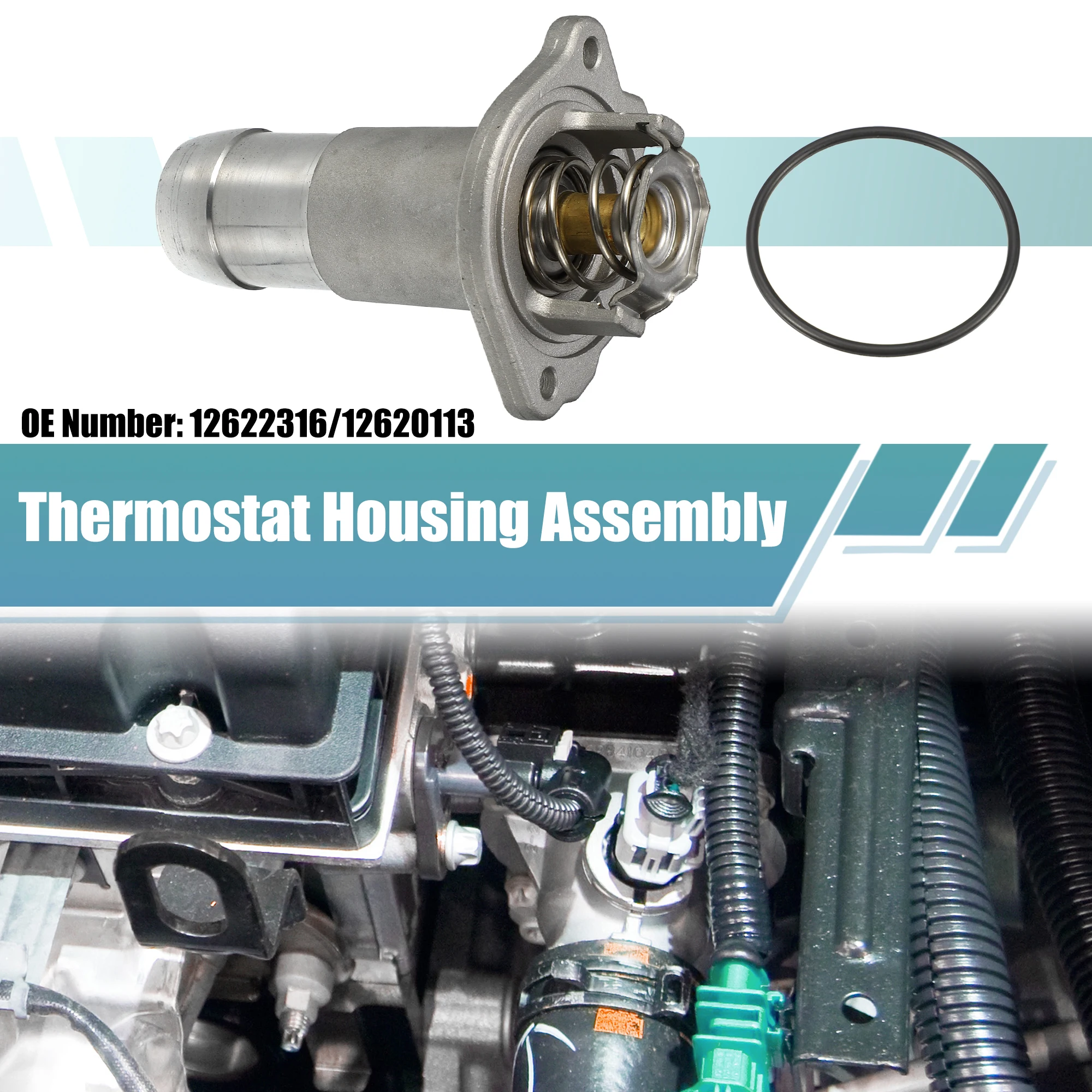 X-Autohaux-Car-Engine-Coolant-Thermostat-Housing-Assembly-Water-Outlet ...