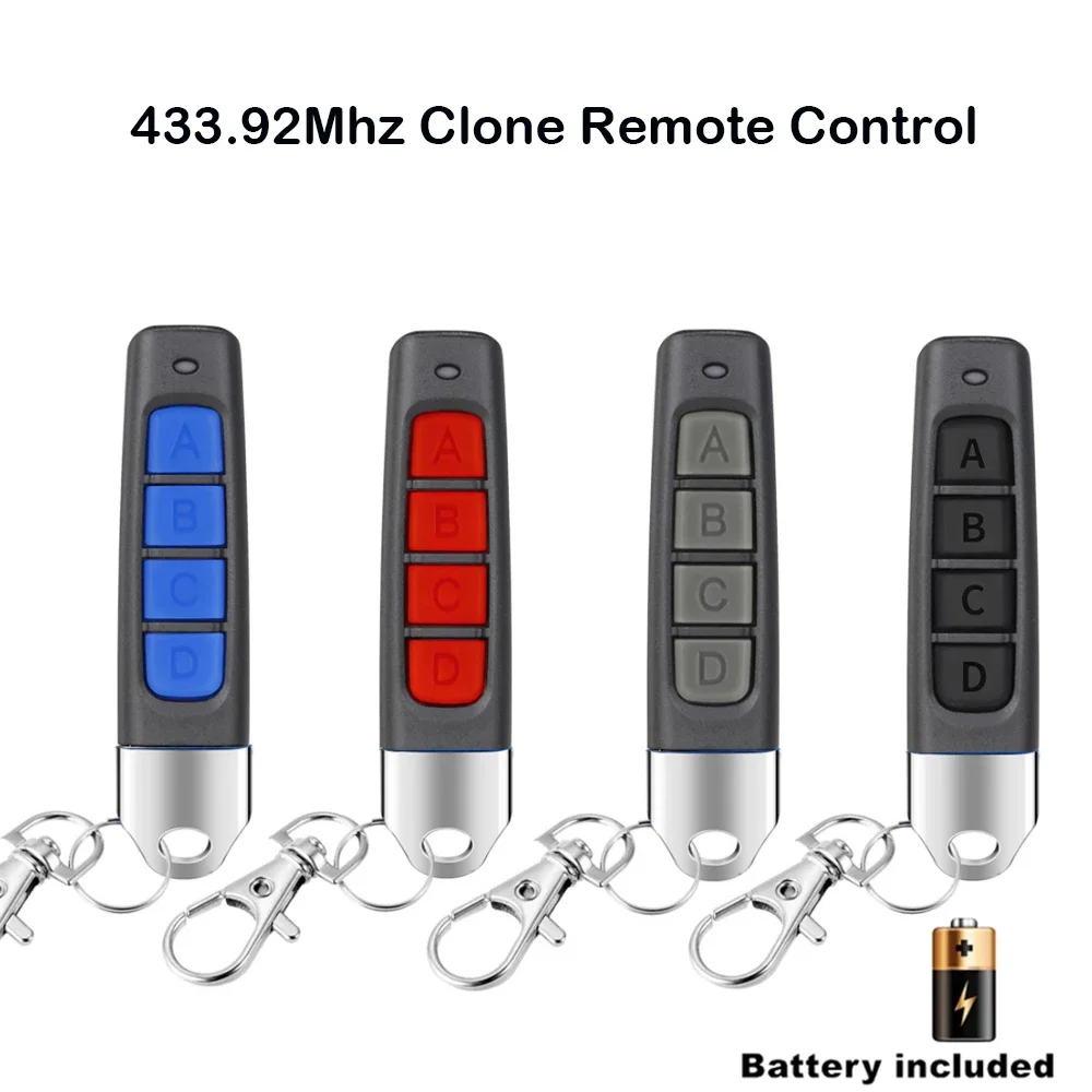 433MHZ Remote Control 4 Channe Garage Gate Door Opener Remote Control ...