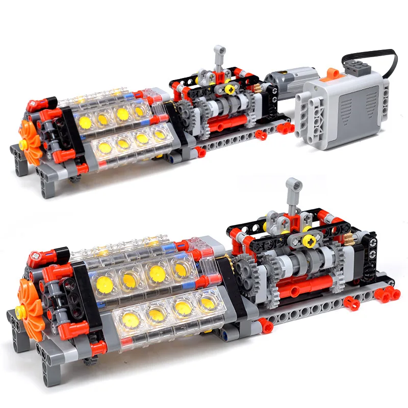 NEW-DIY-Mechanical-Group-V16-Cylinder-Engine-matched-6-Speed-Gearbox ...