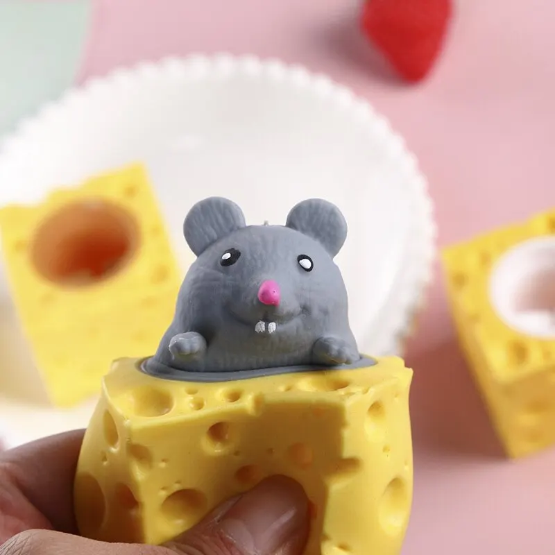 Pop-Up-Funny-Mouse-And-Cheese-Block-Squeeze-Anti-Stress-Toy-Hide-And ...