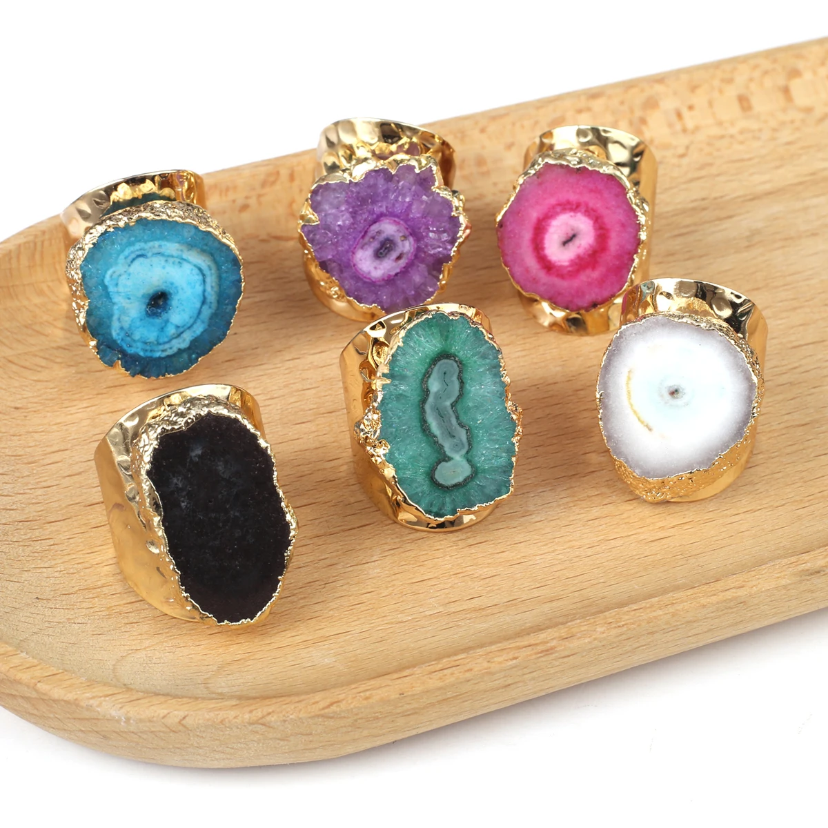 Blue-Red-Natural-Stone-Ring-Irregular-Shape-Agates-Duzy-Crystal ...