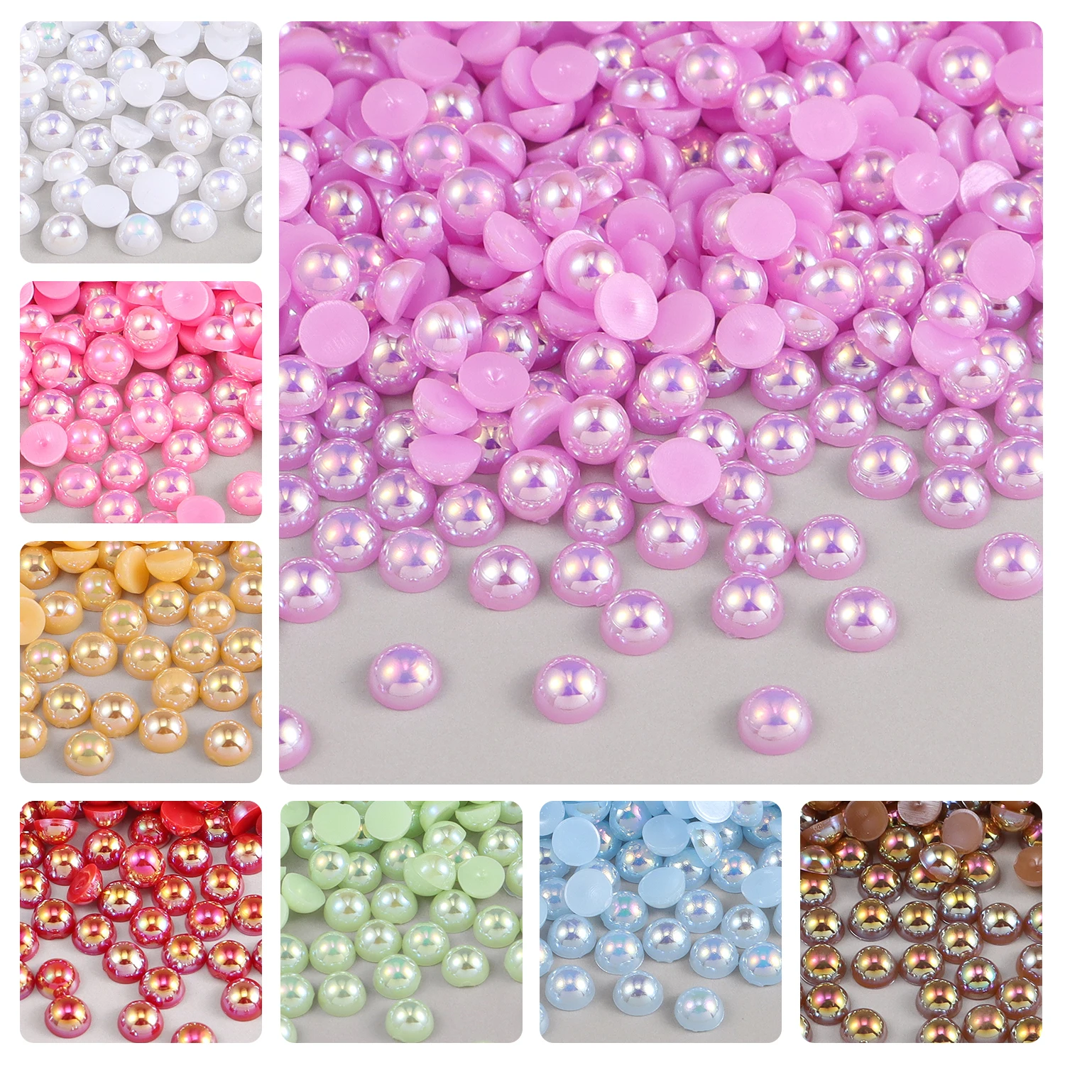 2mm-3mm-4mm-5mm-Half-Round-AB-Pearl-Bead-Nail-Art-Rhinestones-Flatback ...
