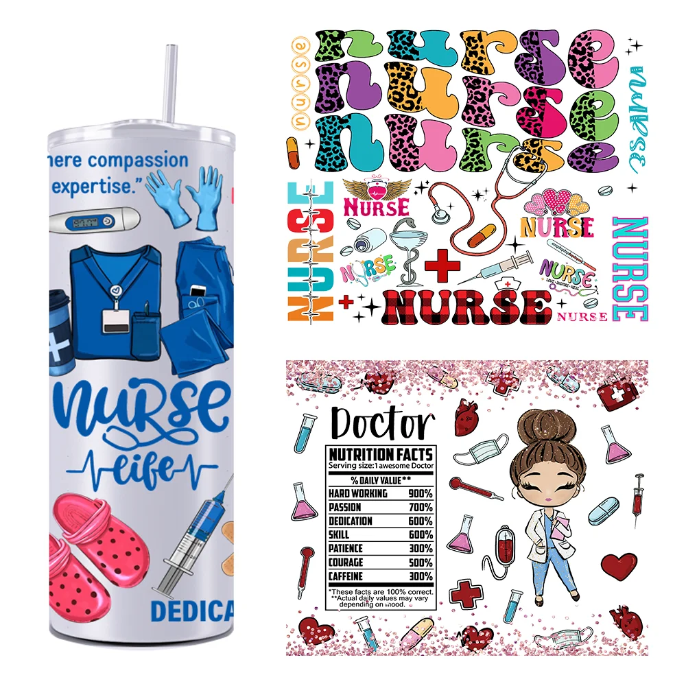 Nurse-Doctor-Healthcare-Medical-20OZ-UV-DTF-Straight-Wrap-Transfers ...