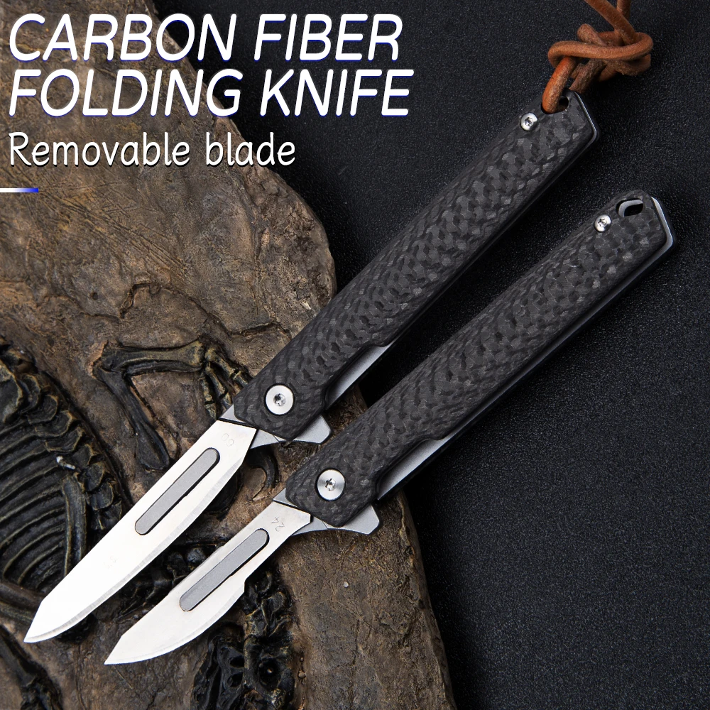 Carbon-fiber-folding-knife-outdoor-portable-cutting-knife-with ...