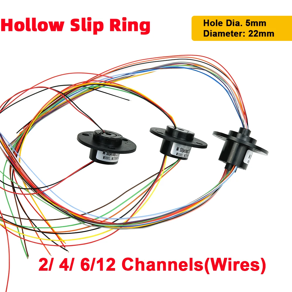 2-4-6-12-Channels-2A-Hollow-Shaft-Slip-Ring-Rotation-Connector-with ...