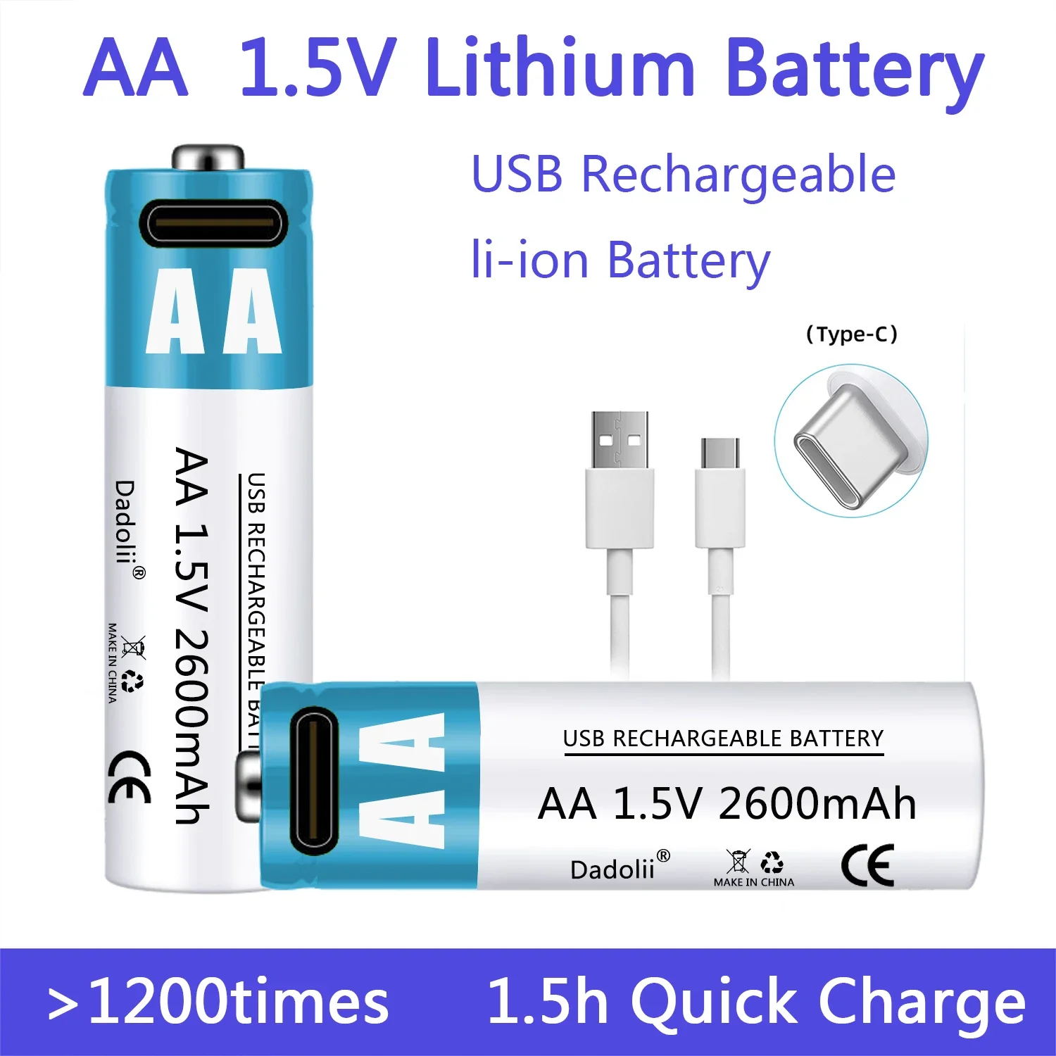 AA-Battery-1-5V-AA-2600mAh-USB-rechargeable-li-ion-battery-for-remote ...