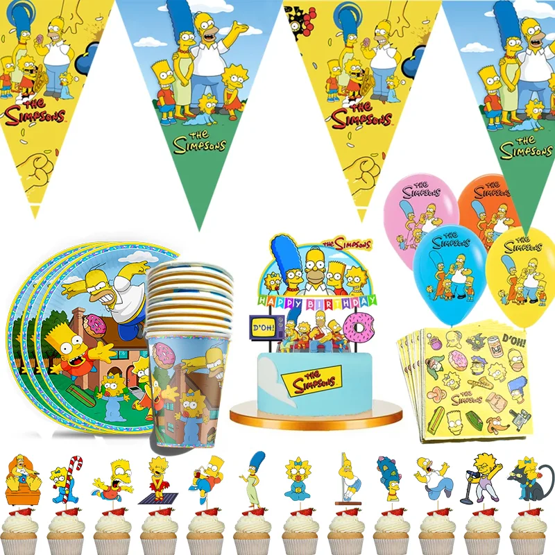 Simpsons-Party-Supplies-Decorations-Kids-Birthday-Disposable-Tableware ...