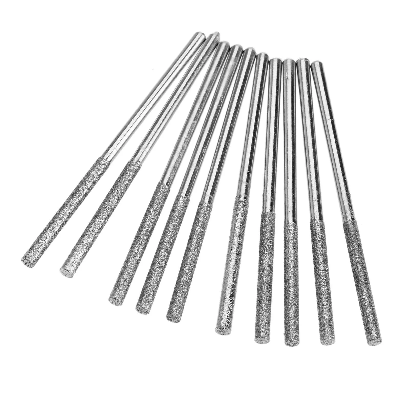 10Pcs Dremel Accesories Mini Drill Diamond Grinding Head 3mm Shank Bur ...