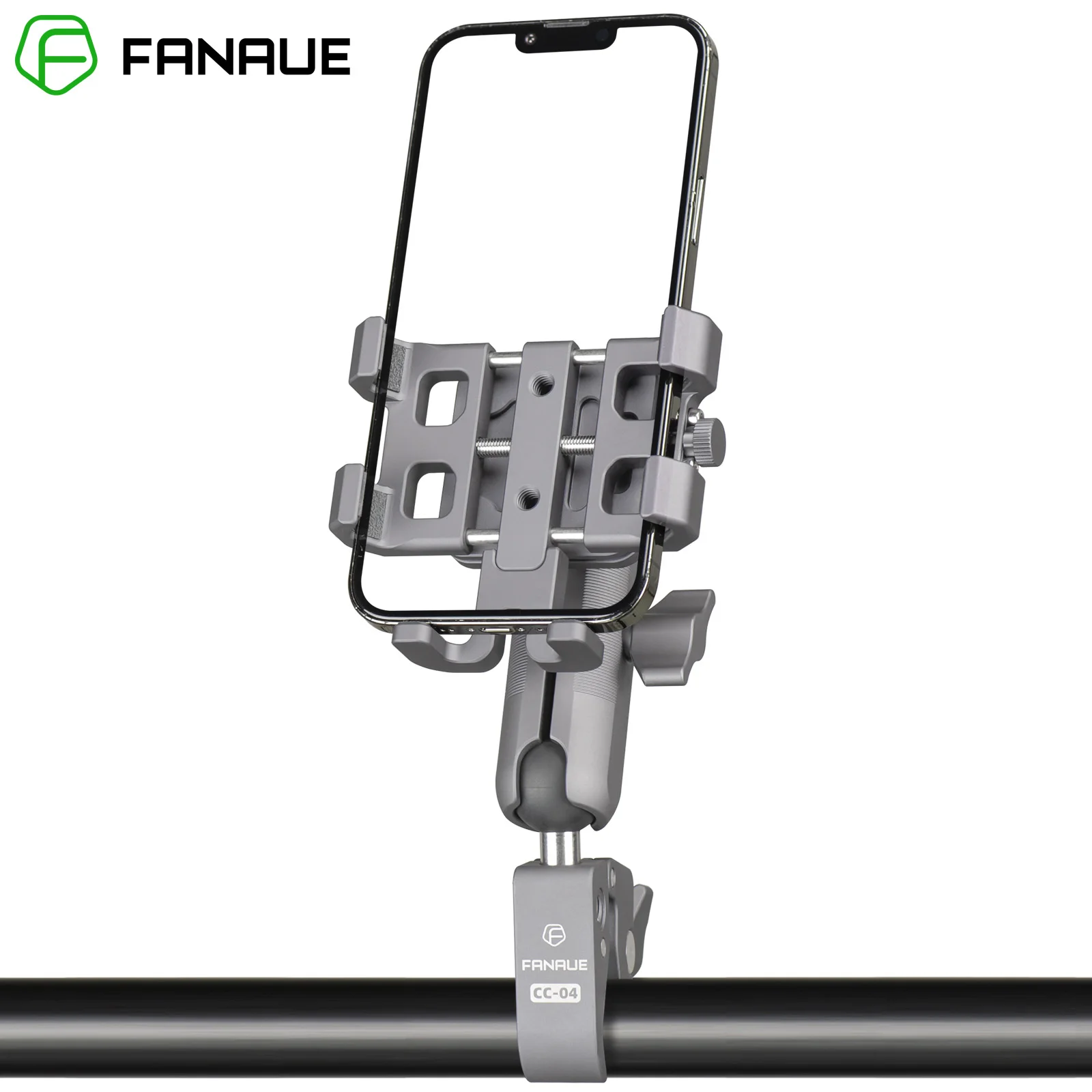 Fanaue Aluminum Alloy Motorcycle Phone Mount With Vibration Dampener ...