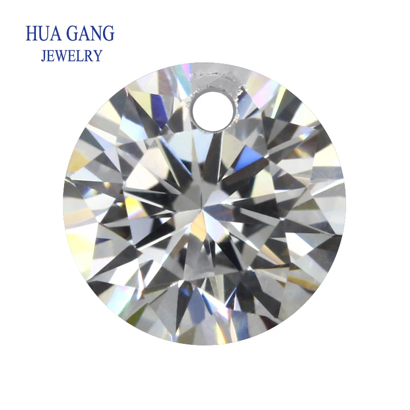 With Single hole D Color Loose Moissanite Stone Round Gemstone Beads 3 ...