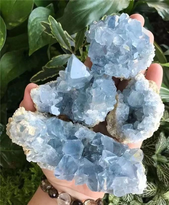 Natural Blue Celestite Crystal Cluster Mineral Specimen For Decoration ...