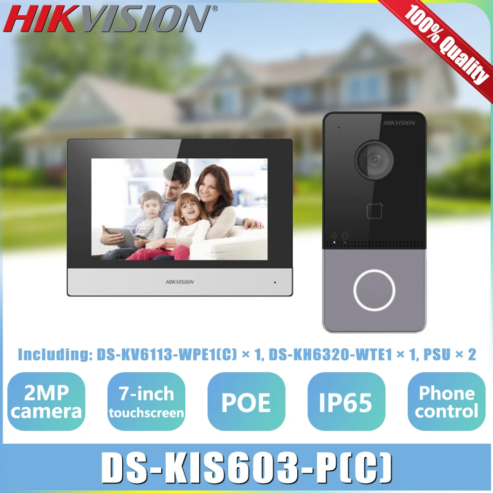 HIKVISION-DS-KIS603-P-C-IP-Video-Intercom-Kit-2MP-POE-IP65-Built-in ...