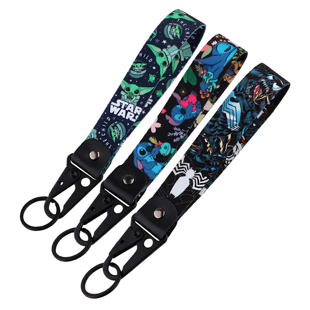 YQ1385-Stitch-Eagle-Beak-Keychain-Lanyard-Yoda-Keyrings-Venom-Short ...