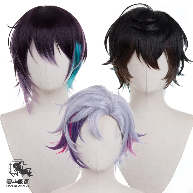 vTuber Axia Krone Fuwa Minato Mayuzumi Kai Short Cosplay Wigs For Men's Halloween Party Play ...