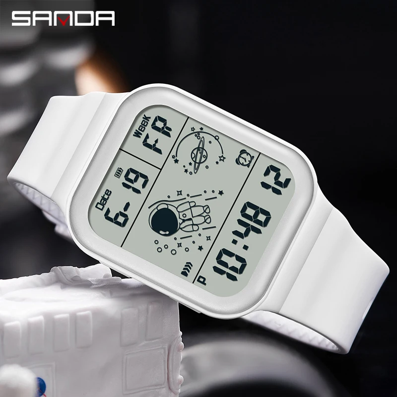 SANDA Brand Sport Digital Watch Fashion LED Men's Watches Chrono Electronic Wristwatch ...
