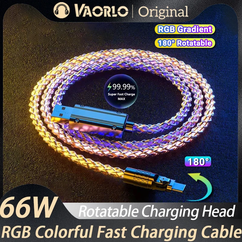 180-Rotatable-RGB-Lighting-Charging-Cable-6A-120W-Super-Fast-Charging ...