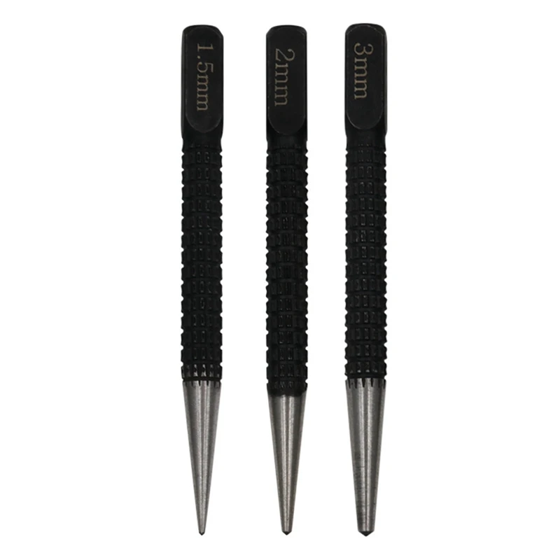 3PC-Center-Punch-Positioning-Punch-Drilling-Fixer-Black-Cylindrical ...