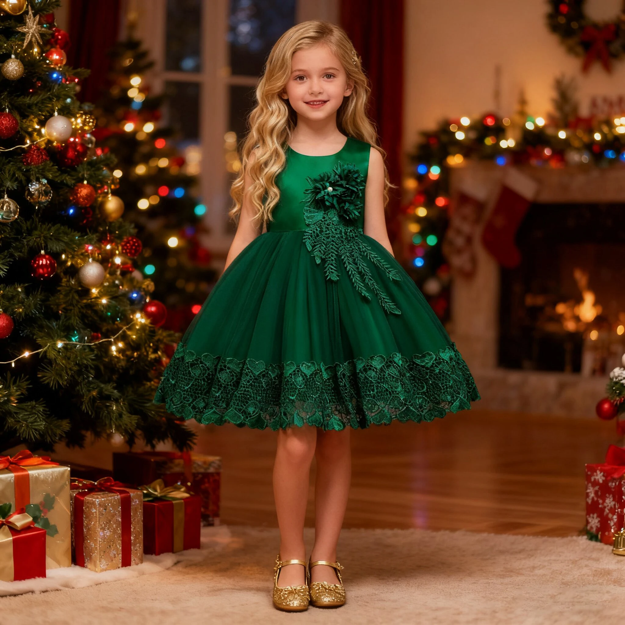 Elegant Bridesmaids Girls Party Dress Christmas Costumes Summer Tulle ...