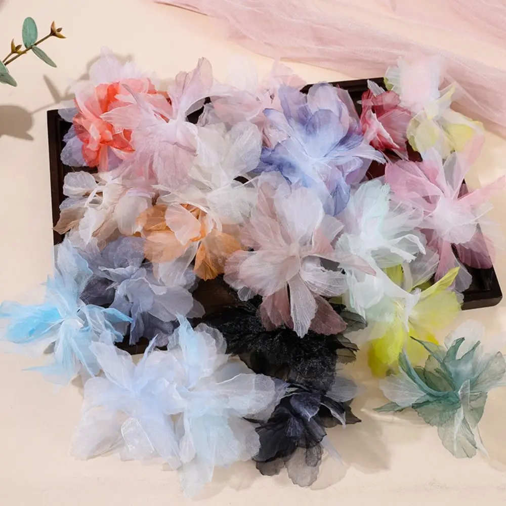 10pcs Blossoms Organza Flower Patches Fake Flowers DIY Crafts ...