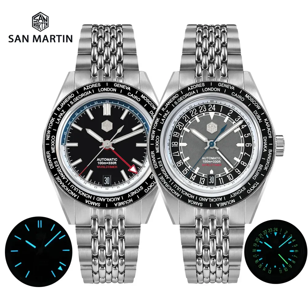 San-Martin-SN0116-G1-G2-World-Timer-Watch-NH34-GMT-39-5mm-Original ...