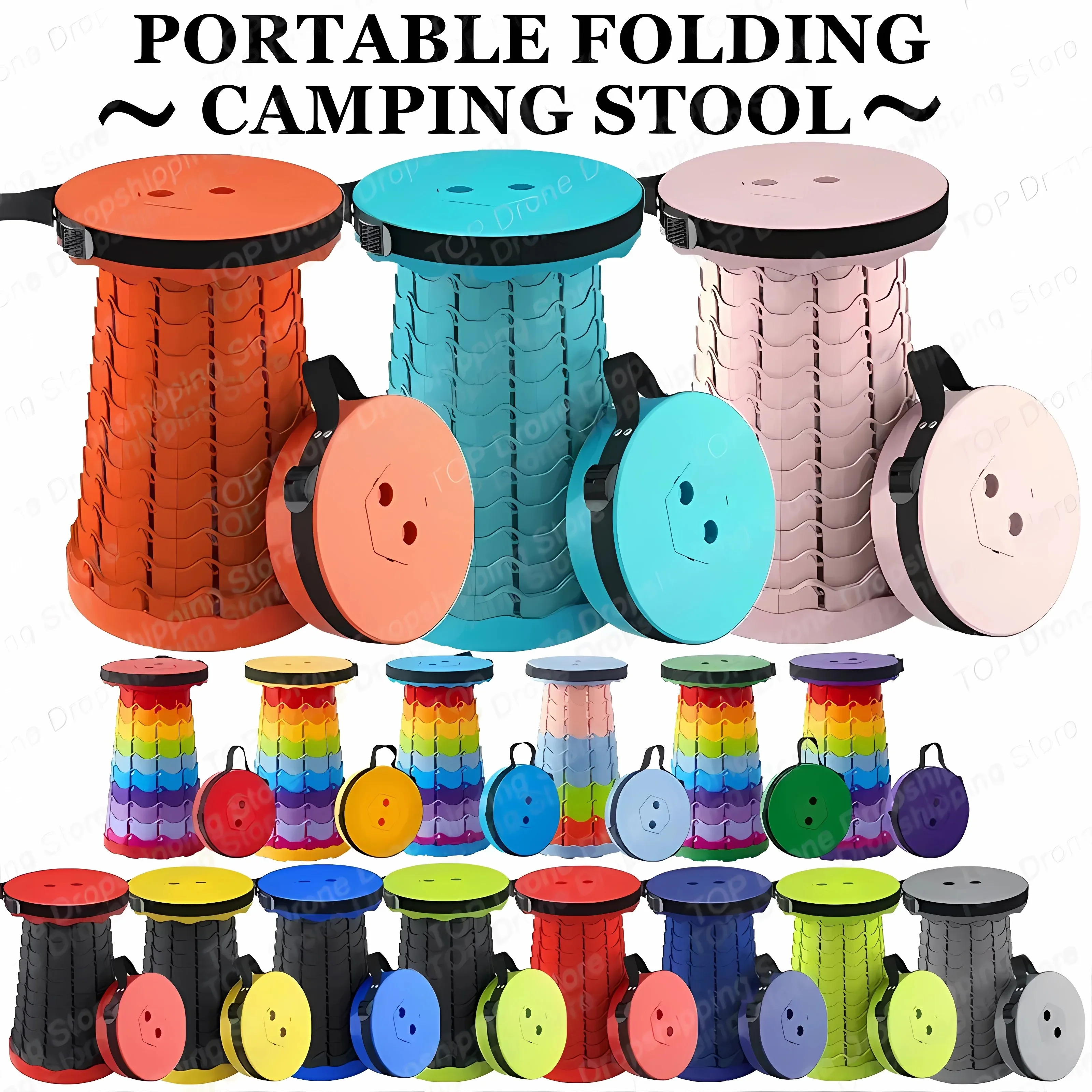 New-Folding-Stool-Portable-Round-Folding-Chair-Accordion-Chair-Height ...