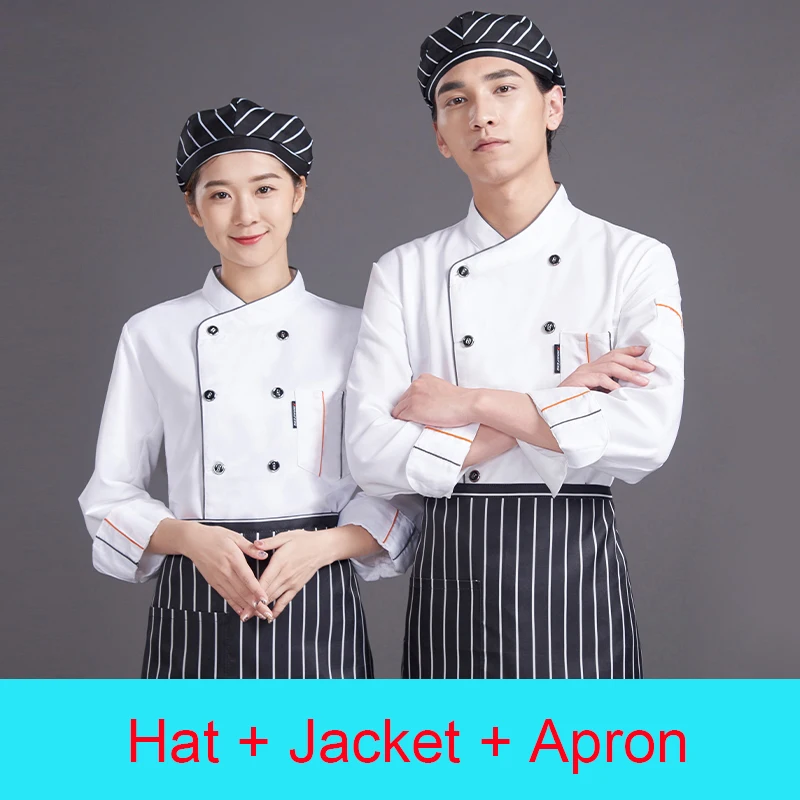 White Female Chef Uniform Restaurant Kitchen Jacket Bakery Kitchen ...