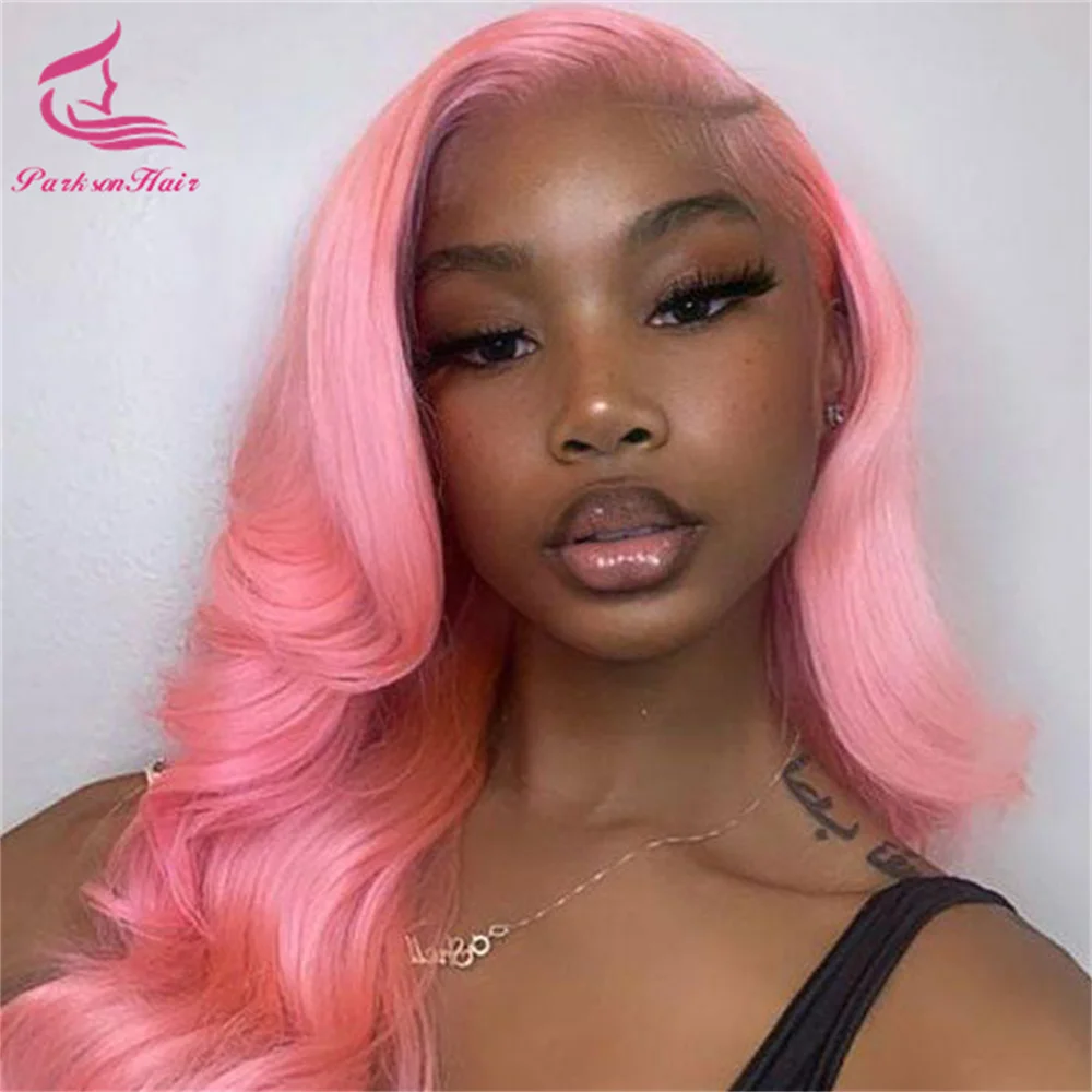 Pink 13x6 Transparent Lace Front Wig Body Wave Wigs For Women 613 ...