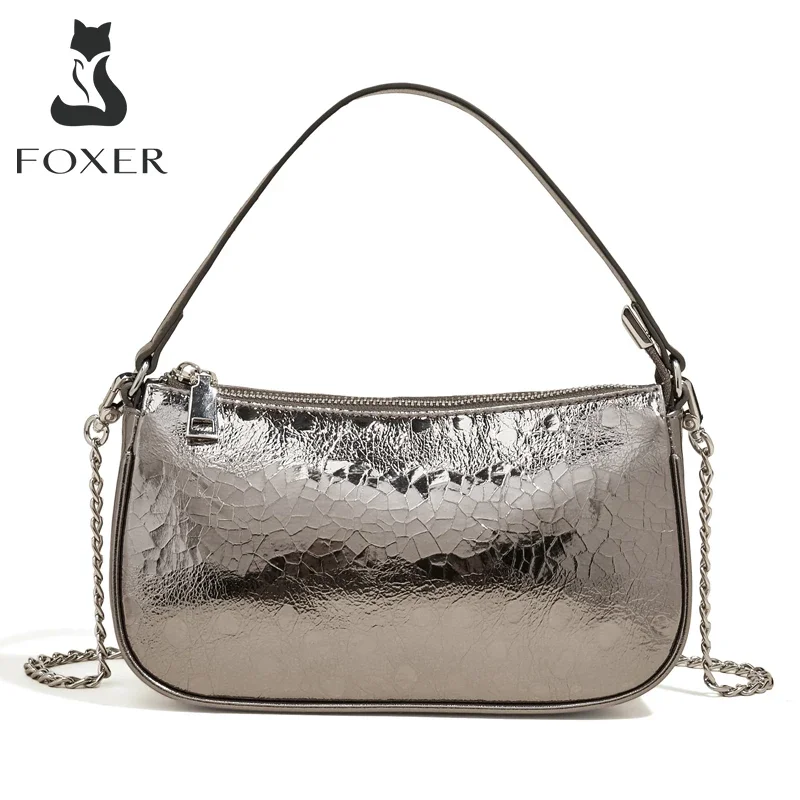 FOXER-High-Quality-Small-Silver-Handbag-Girl-s-Stylish-Female-Phone-Bag ...