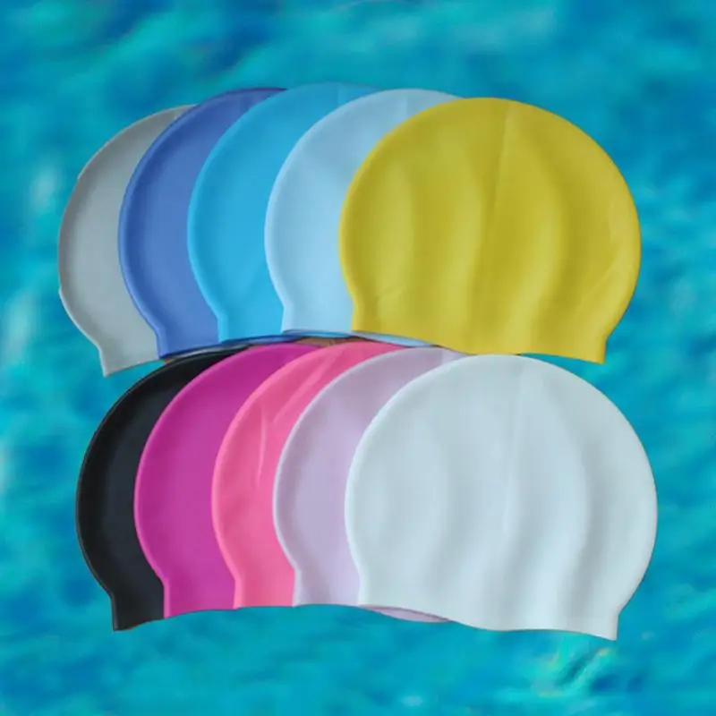 Swimming Caps For Men Women Elastic Silicone Nonslip Ear Protection ...