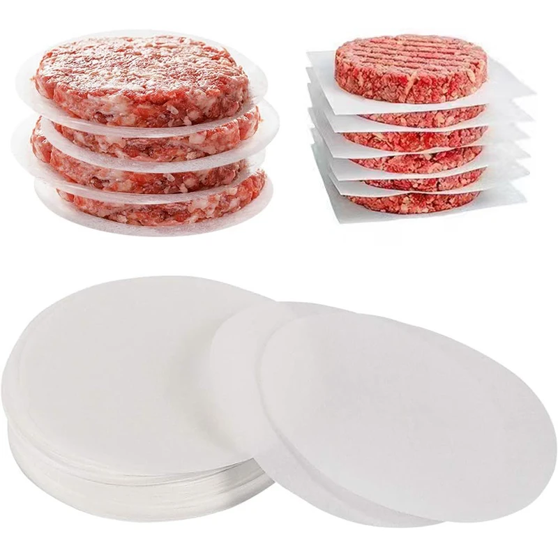 100pcs Hamburger Patty Paper Round Square Non-Stick Baking Paper for ...