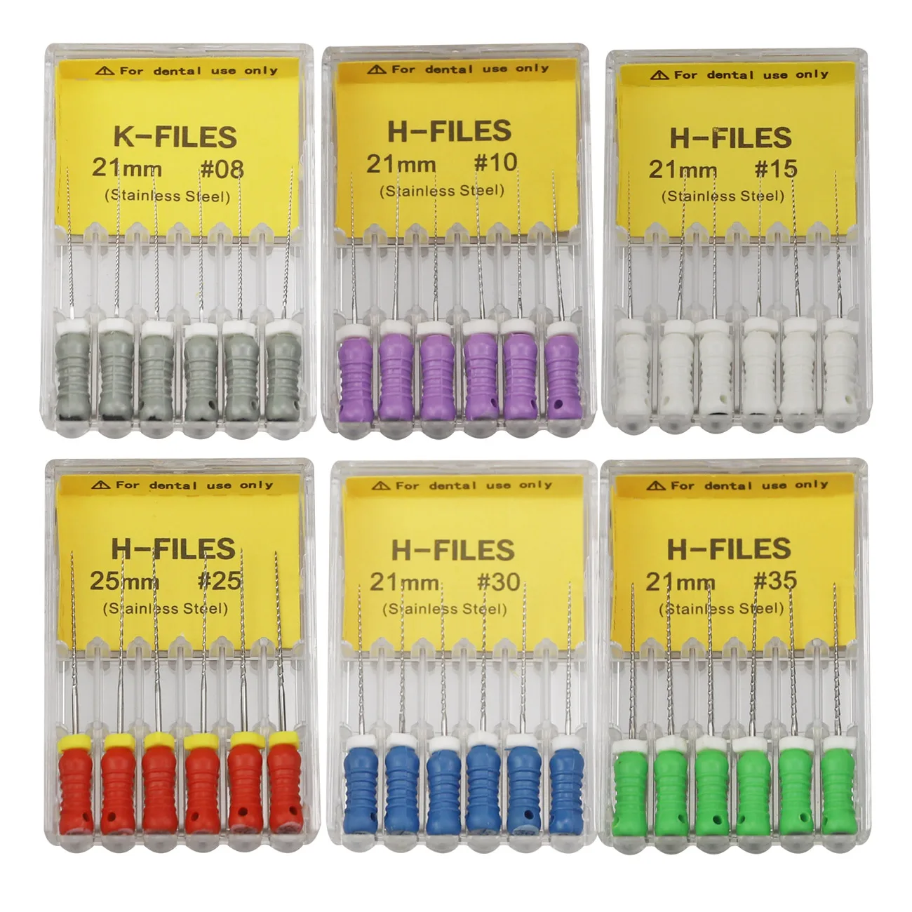 6Pcs-Pack-Dental-Tools-Root-Cannal-Endo-K-File-21mm-25mm-Stainless ...