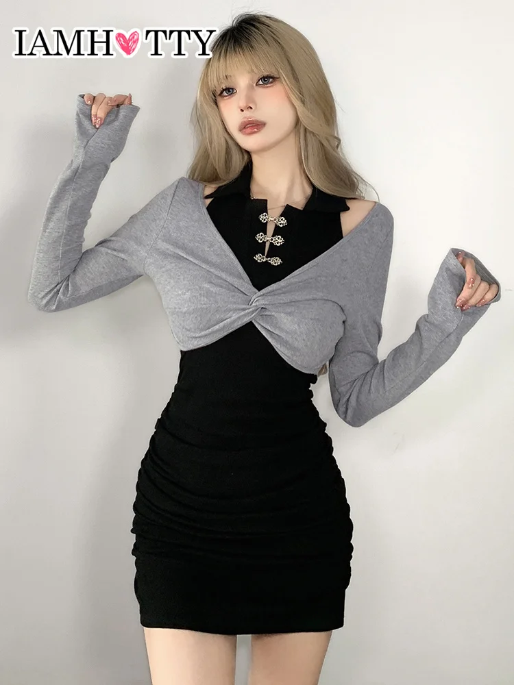 IAMHOTTY-Chinese-Style-Knitted-Sleeveless-Dress-and-Folds-Jumper-2 ...