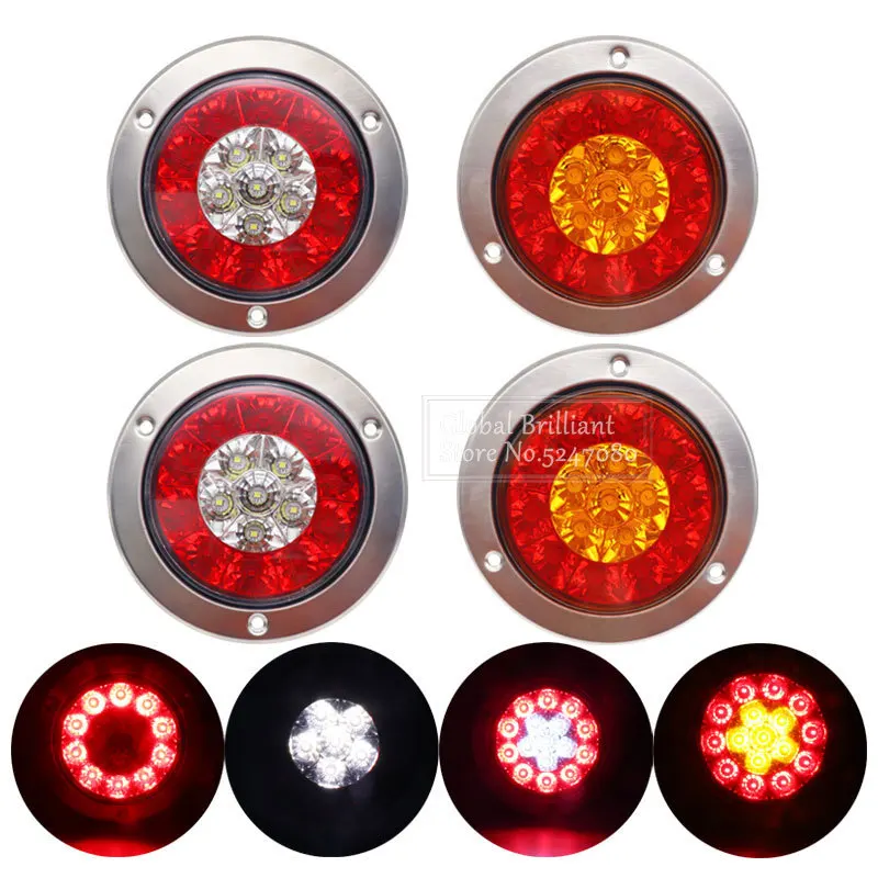 1-2pcs-16-LED-Car-Round-Taillights-12V-24V-Rear-Stop-Brake-Running ...