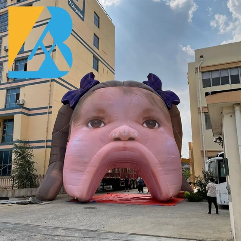 Custom-Built-Birthday-Decorative-Giant-Inflatable-Girl-Head-Tunnel-for ...