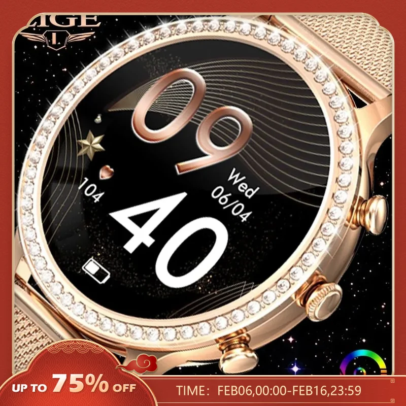 LIGE-Fashion-Smart-Watch-For-Lady-Bluetooth-Call-Blood-Pressure-DIY ...